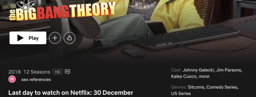 Friends & Big Bang Theory Leaving Netflix UK By End Of 2025